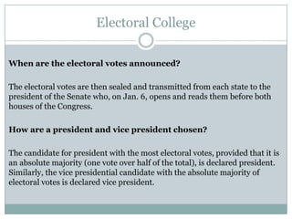 A2 G&P the electoral college and how it works | PPT