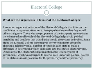 A2 G&P the electoral college and how it works | PPT