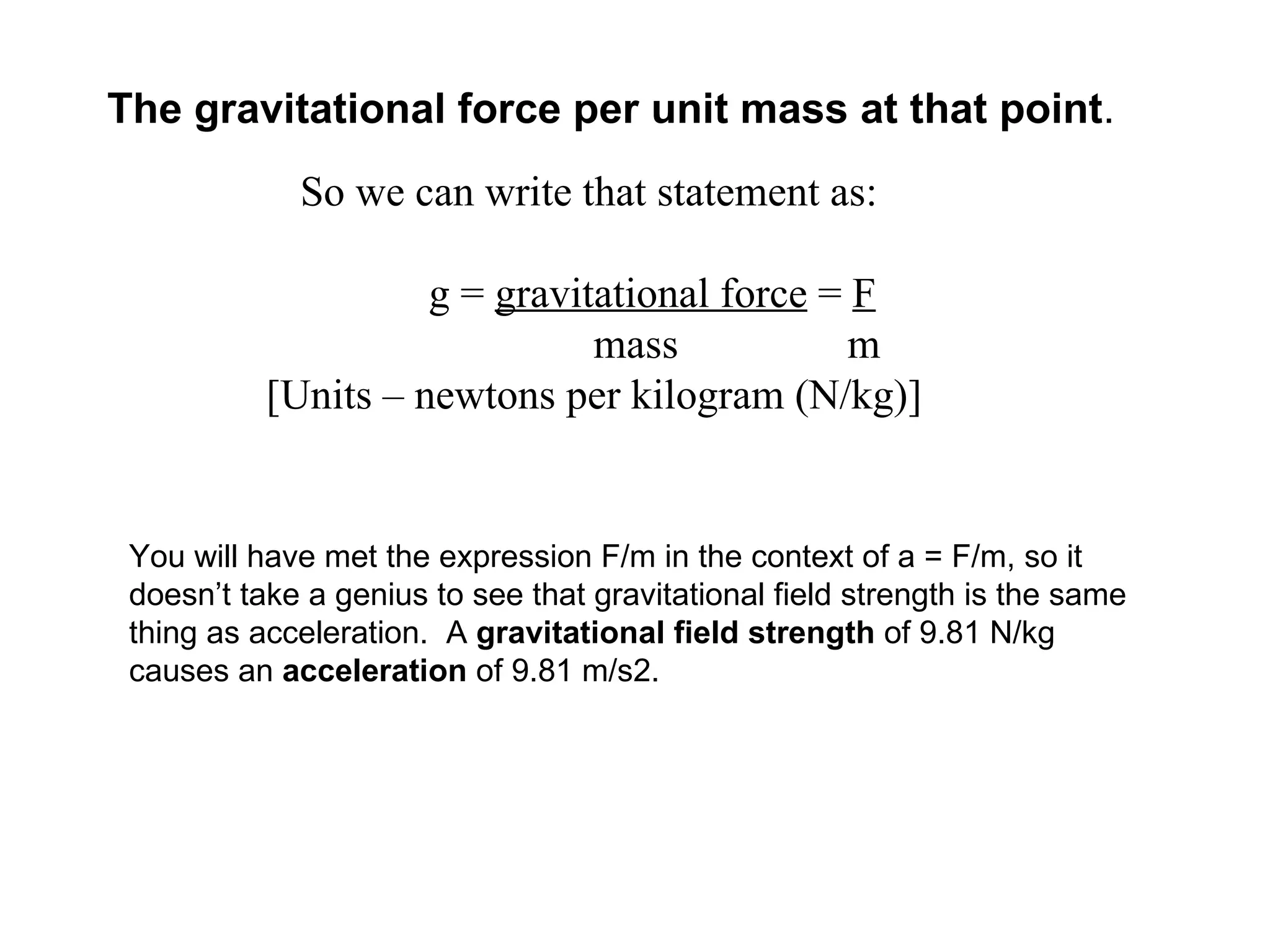 A2 gravitational field KYUEM Physics | PPT