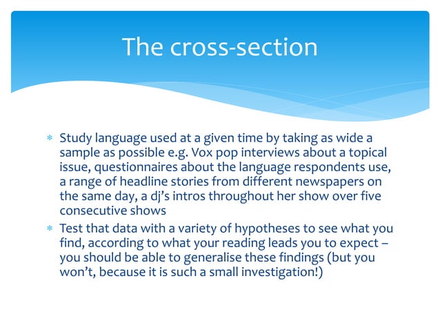 A2 English Language Coursework investigation types (AQA B) | PPT