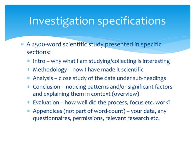 A2 English Language Coursework investigation types (AQA B) | PPT
