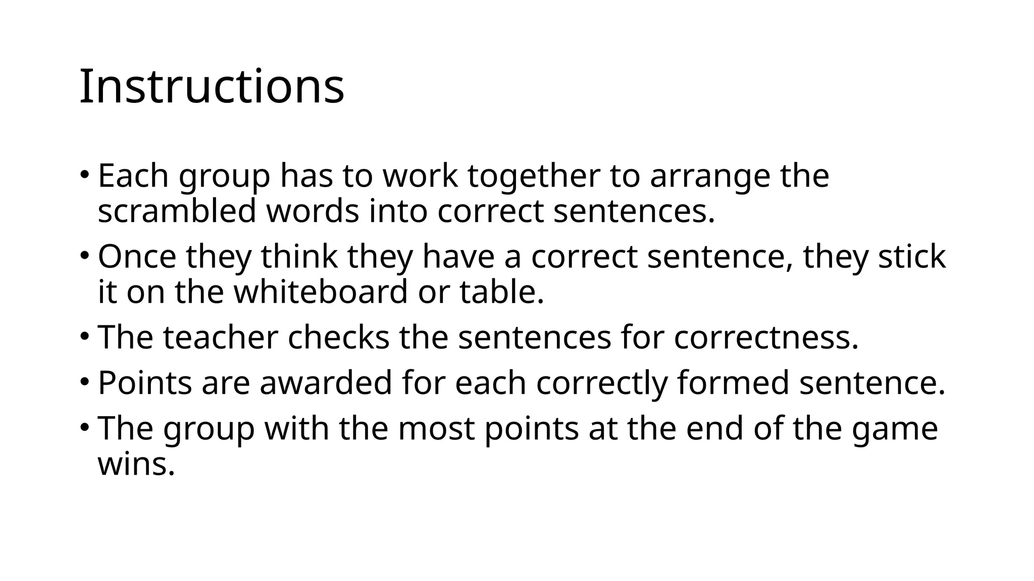 A2 level 11 (Game) Sentence Scramble Race.pptx
