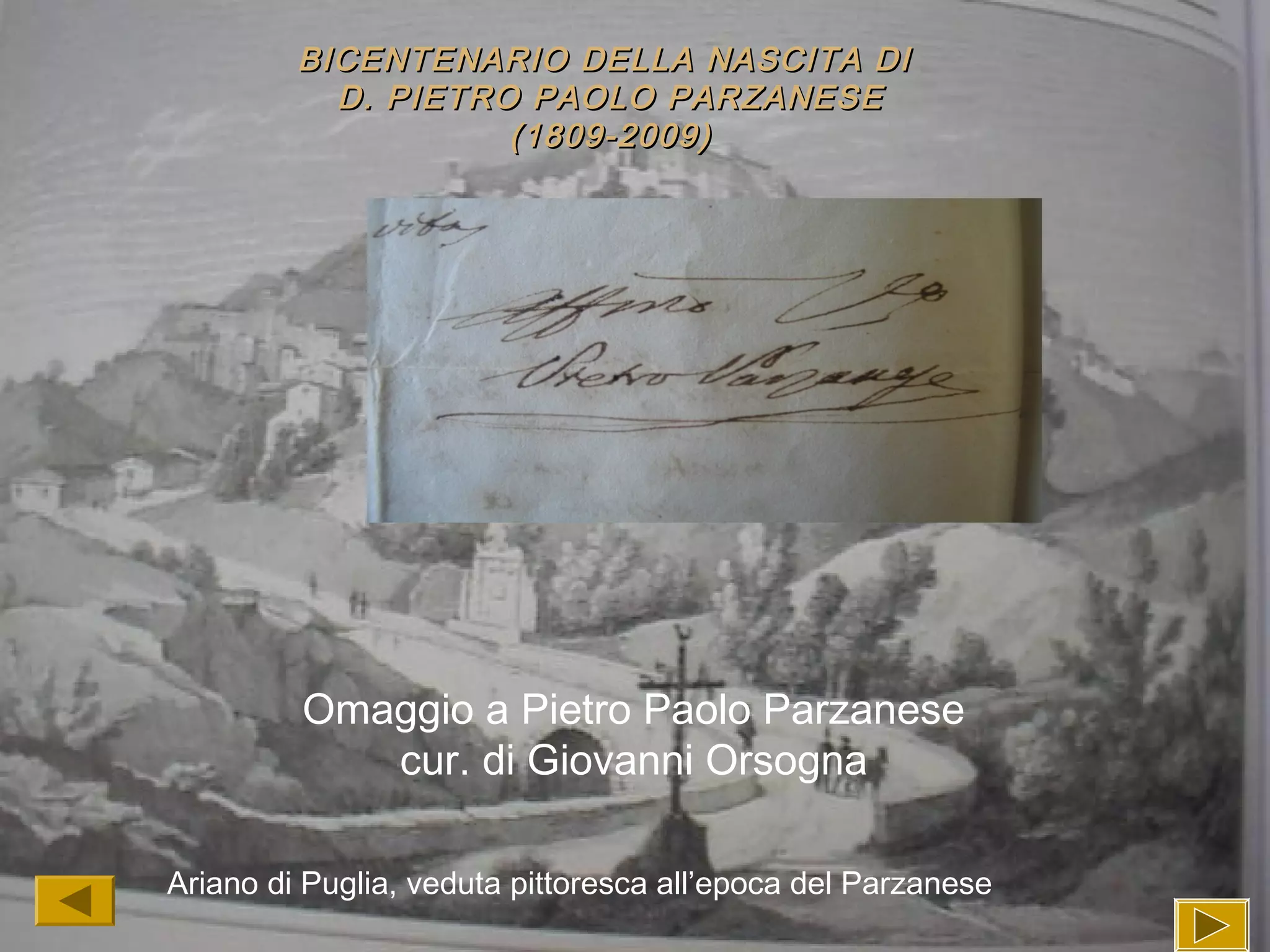 Parzanese bicentenario Don Pietro Paolo Parzanese | PPT