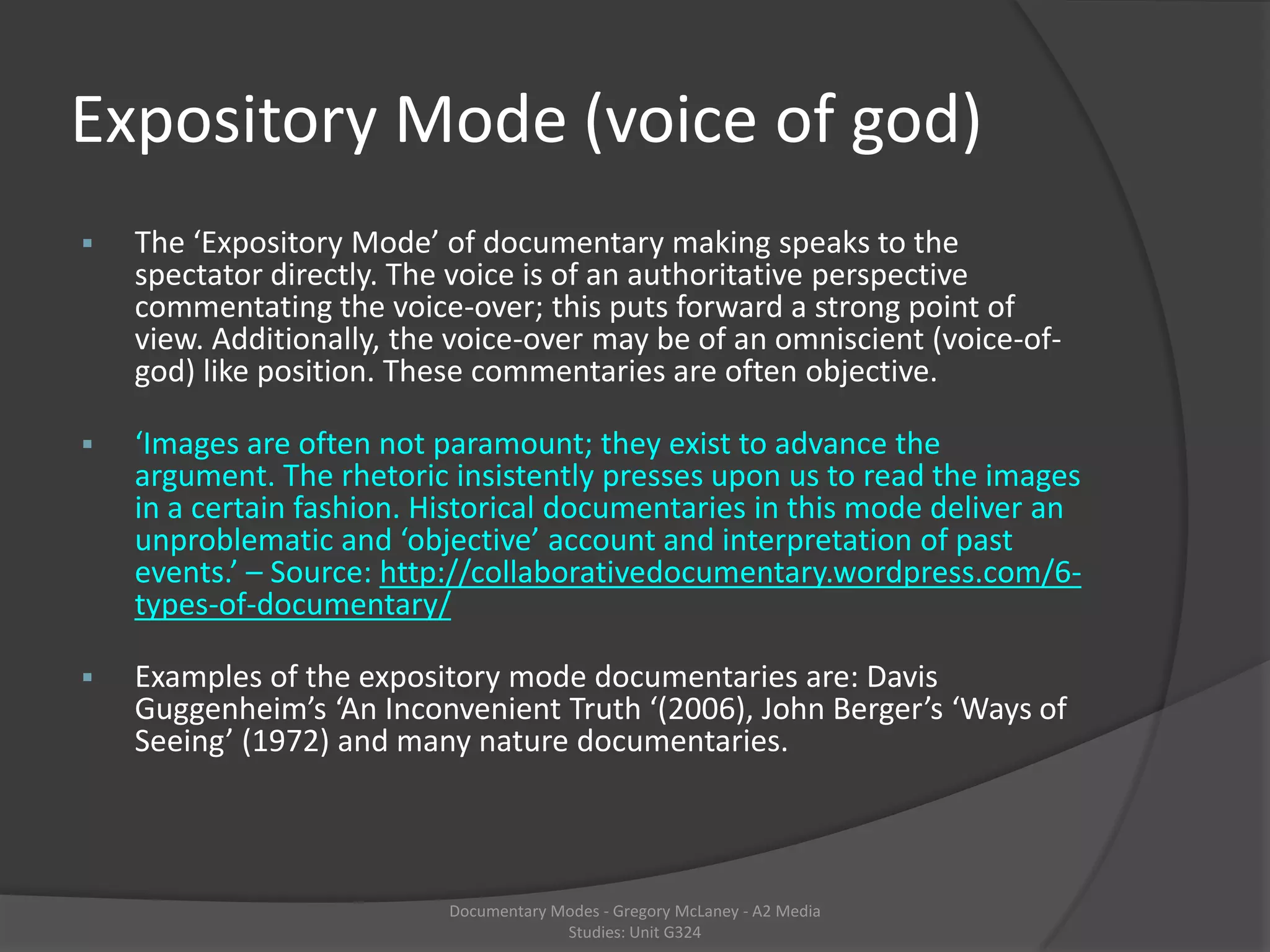 A2 Media - Documentary Mode - Research, Planning and Analysis | PPTX ...
