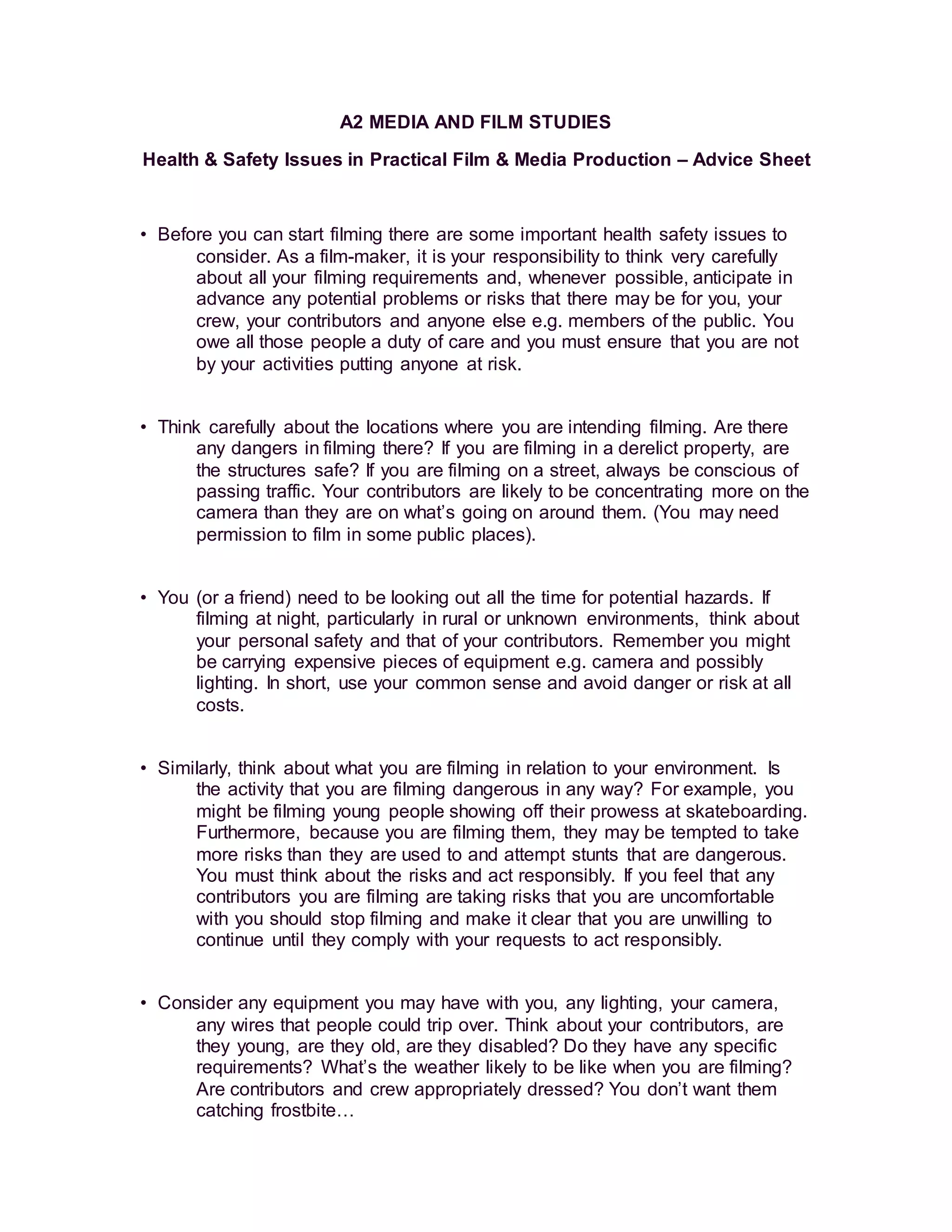 A2 media: Risk assessment | PDF