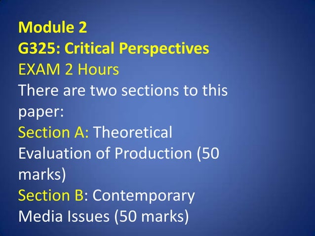 A2 media course details | PPT