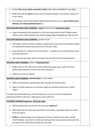 A2 media studies blog checklist | PDF