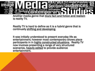 A2 media studies reality tv | PPTX