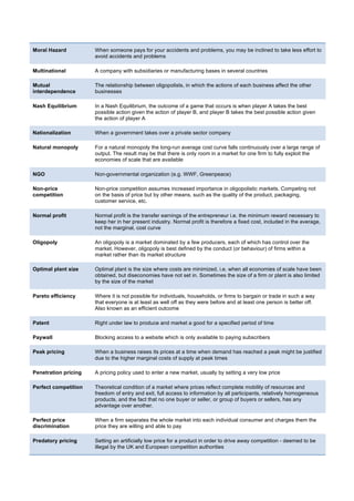 A2 Business Economics Glossary | PDF