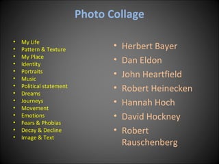 Photography: A2 personal investigation ideas | PPT