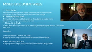 Types of Documentaries | PPTX