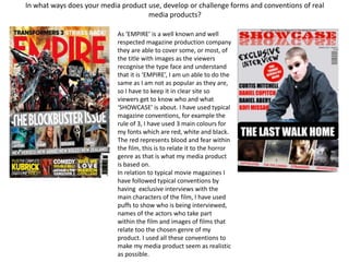 A2 product analysis | PPTX | Horror | Genres