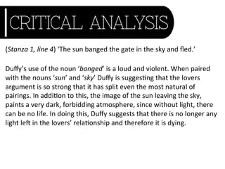 A2 English Literature - Carol Ann Duffy Rapture presentation 'Does ...