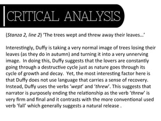 A2 English Literature - Carol Ann Duffy Rapture presentation 'Does ...