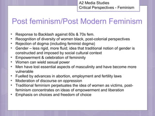 A2 representation theory feminism and the media | PPT