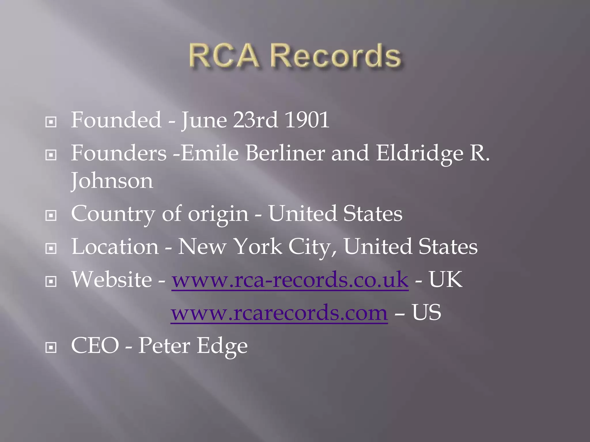 A2 task 5 record labels | PPT