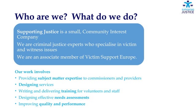 A2 Understanding victims' needs: assessment, quality standards and ...