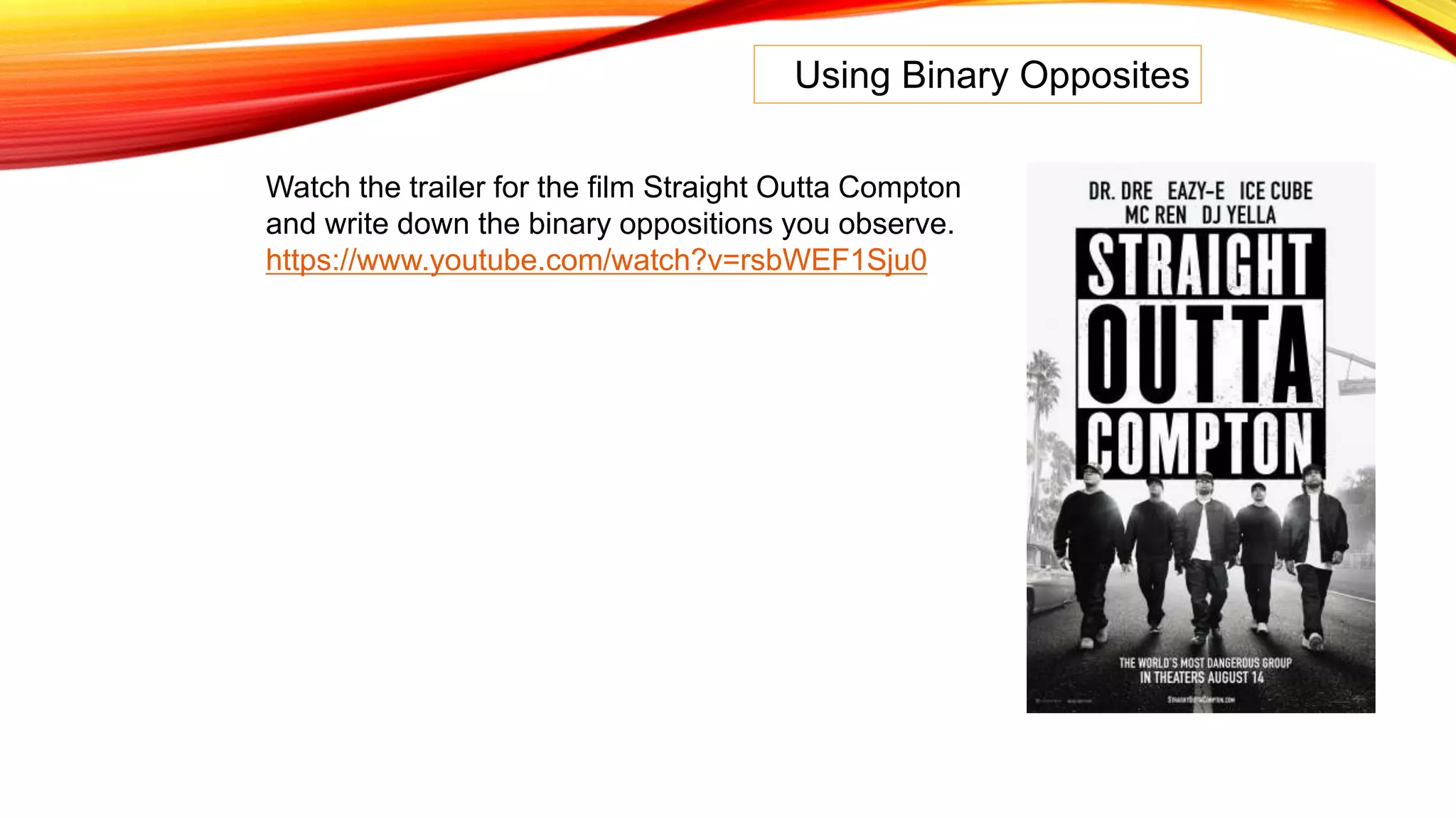 A2 y2 media language theory structuralism binary opposites | PPT