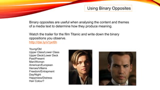 A2 y2 media language theory structuralism binary opposites | PPTX