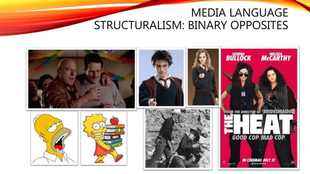 A2 y2 media language theory structuralism binary opposites | PPT