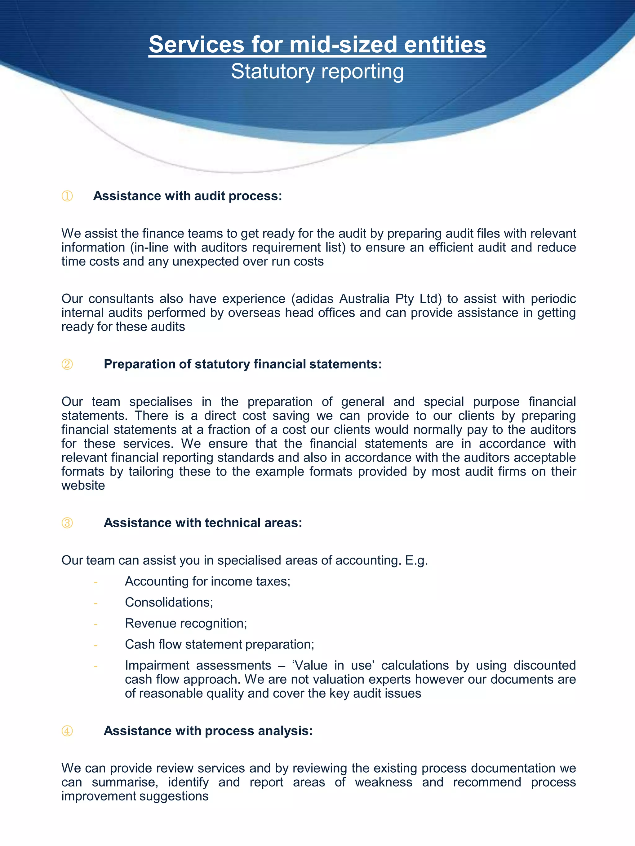 List of services we provide at a2z - Accounting and consulting services ...