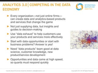 Analytics 3.0: Opportunities for Healthcare | PPTX | Databases ...