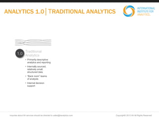 Analytics 3.0: Opportunities for Healthcare | PPT