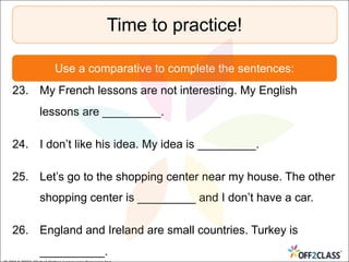 Teaching Comparative Adjectives: An ESL Lesson Plan | PDF