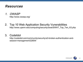 OWASP Serbia - A3 broken authentication and session management | PPT