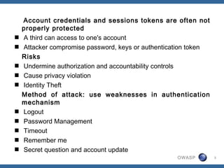 OWASP Serbia - A3 broken authentication and session management | PPT