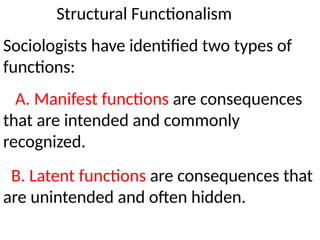 A 3 - major approaches - structural functionalism.pptx | Education