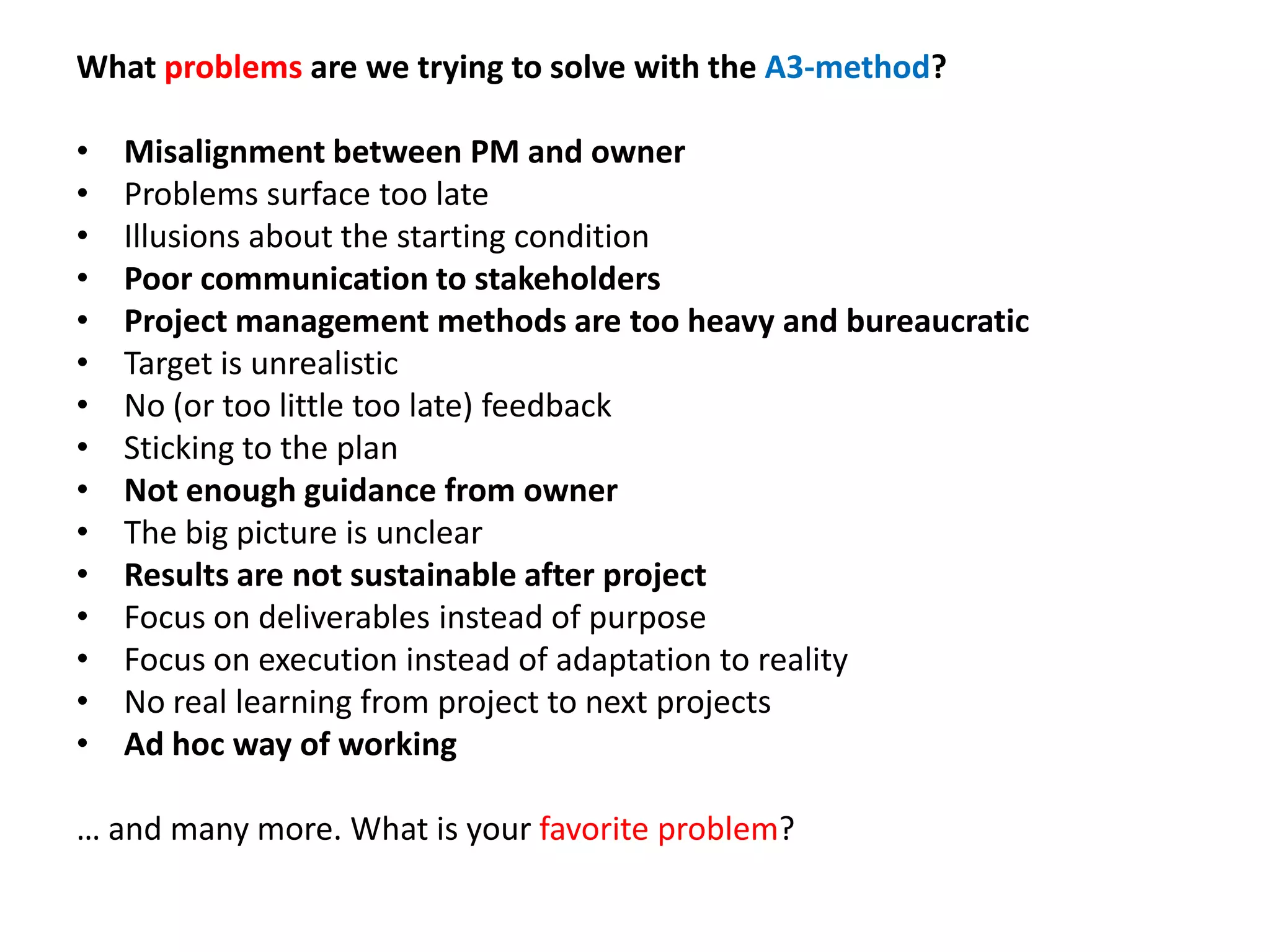 The Basics of the A3-method (a repackaged version of Toyota Kata) | PPTX