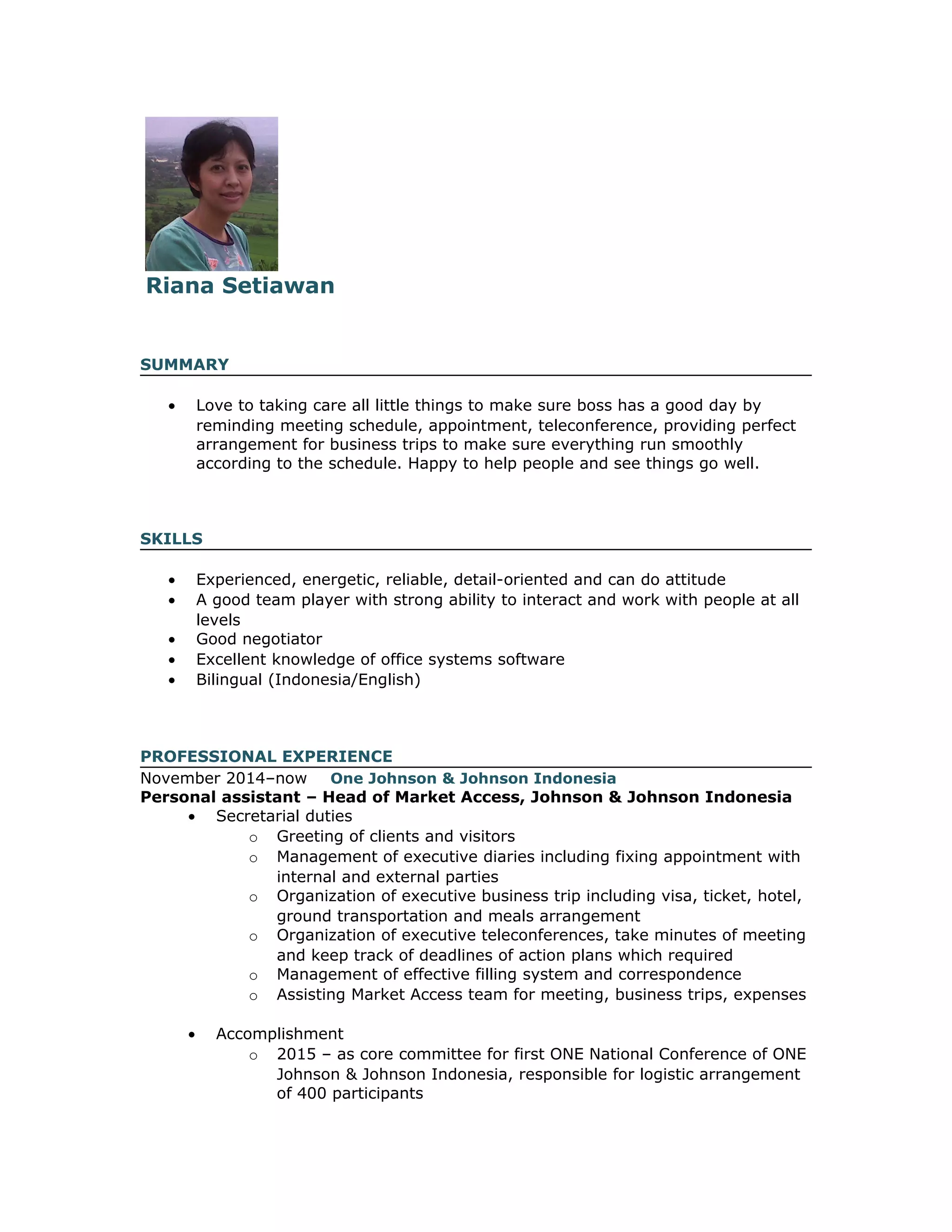 resume riana 2015 | DOC