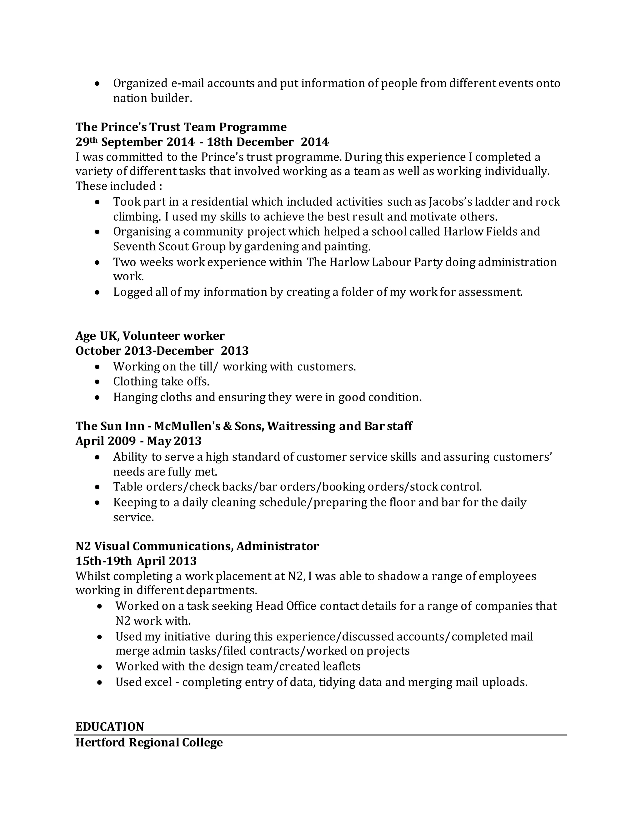 Hayley Francis CV 1 | PDF