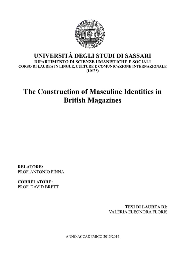 The Construction of Masculine Identities in British Magazines-Thesis | PDF