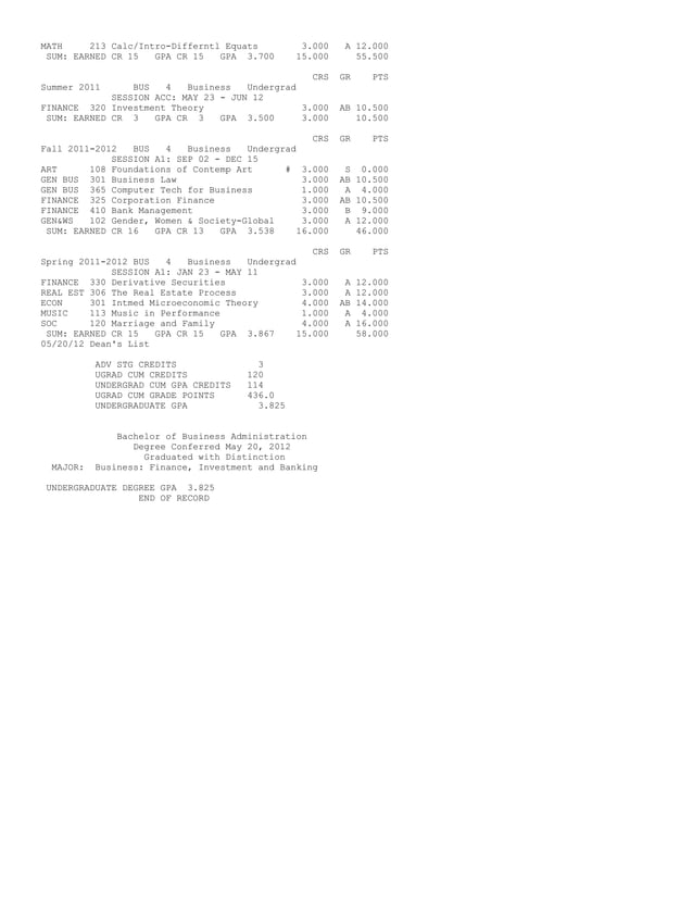 CarlyBellUnofficialTranscript | PDF