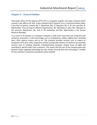 Industrial Report - Ndlovu Kevin Mehluli | PDF | IT and Internet Support | Internet