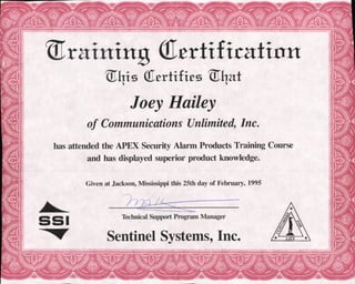 APEX SSI Certificate | PDF