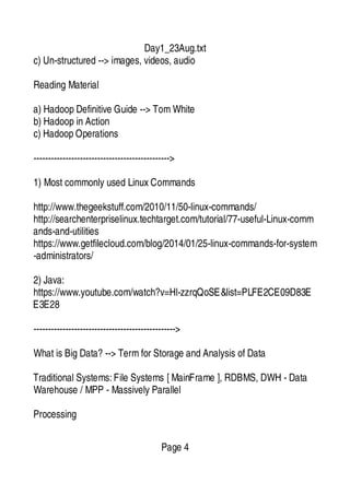 Day1_23Aug.txt - Notepad | PDF