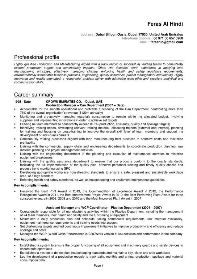 Feras Al Hindi-CV (1) | PDF