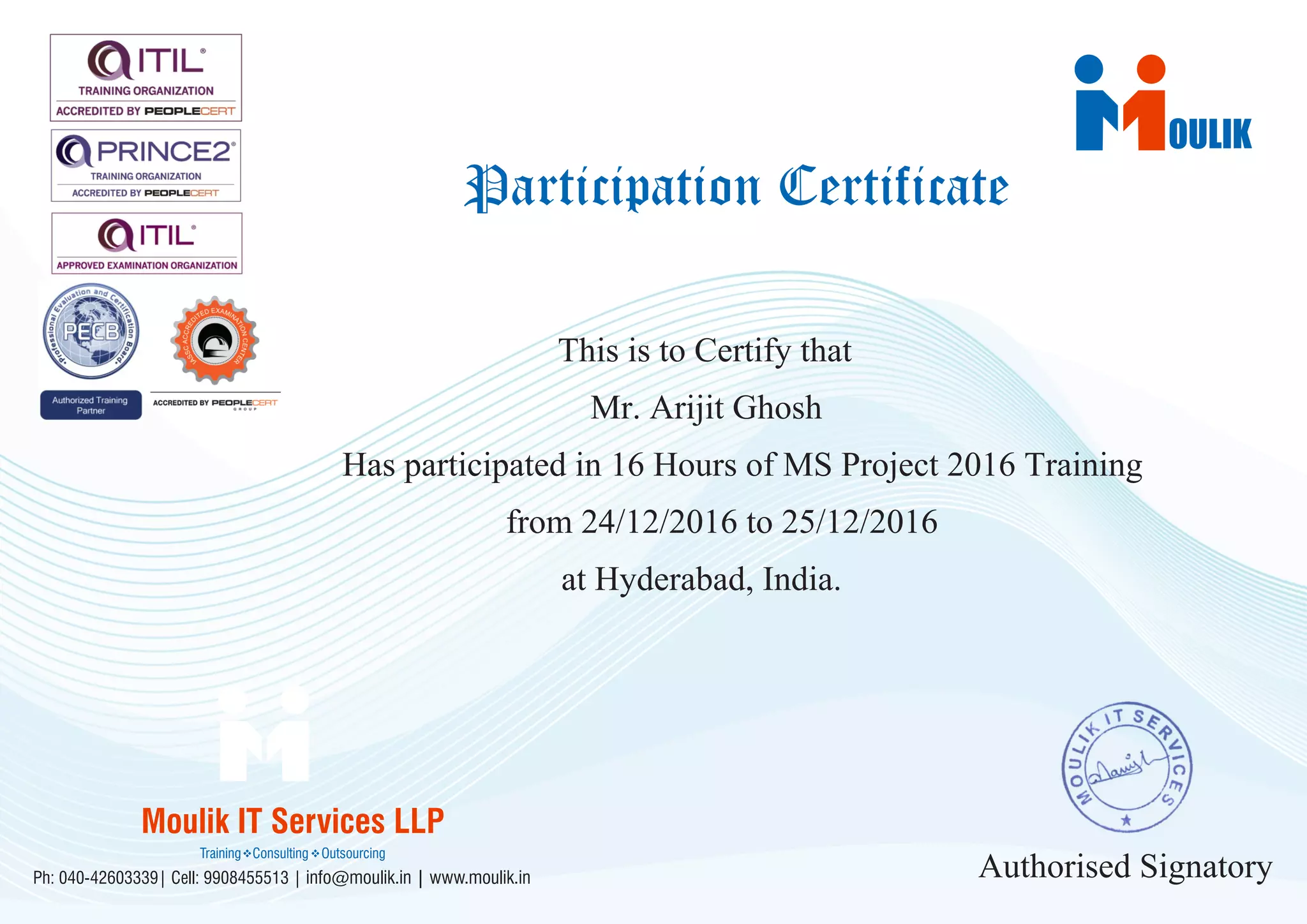 Certificate No 16471 Arijit Ghosh | PDF