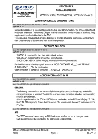 A320 Simulator Training procedure Notes for | PDF