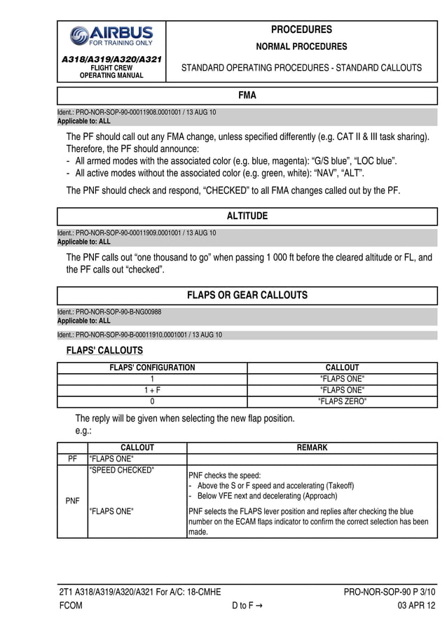 A320 Simulator Training procedure Notes for | PDF