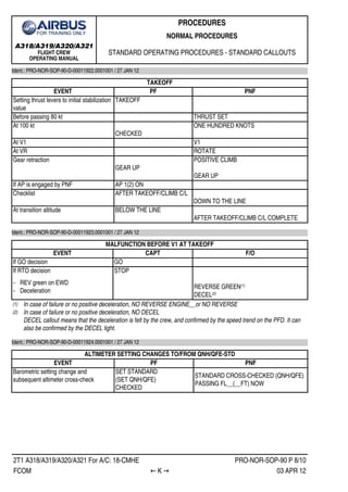A320 Simulator Training procedure Notes for | PDF