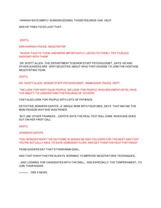 MIAMI POLICE NEGOTIATOR SCRIPT CBS4 MIAMI | PDF
