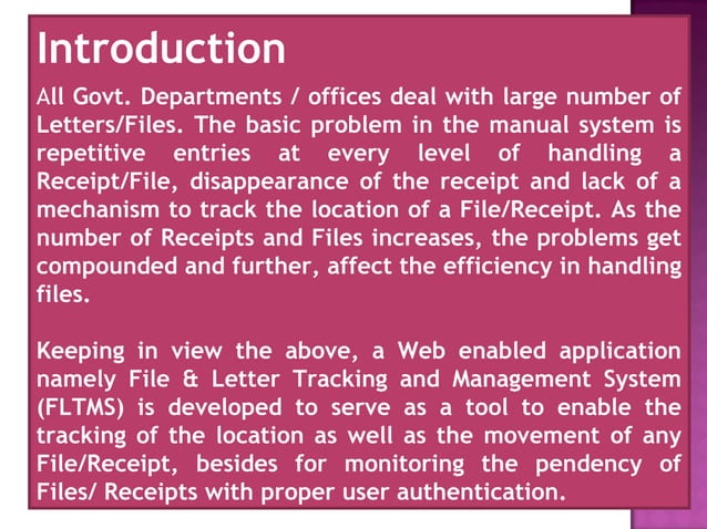 FILE & LETTER TRACKING AND MANAGEMENT SYSTEM | PPT | Computer Software ...
