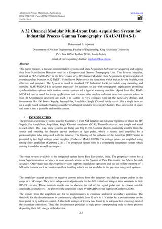 A 32 channel modular multi input data acquisition system for | PDF