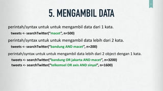 Crawl or Mining Twitter with Rstudio | PPT