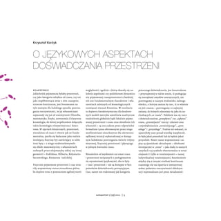 Krzysztof Korżyk, O językowych aspektach doświadczania przestrzeni | PPT