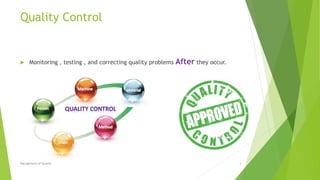 Management of Quality | PPTX | Business Operations | Business
